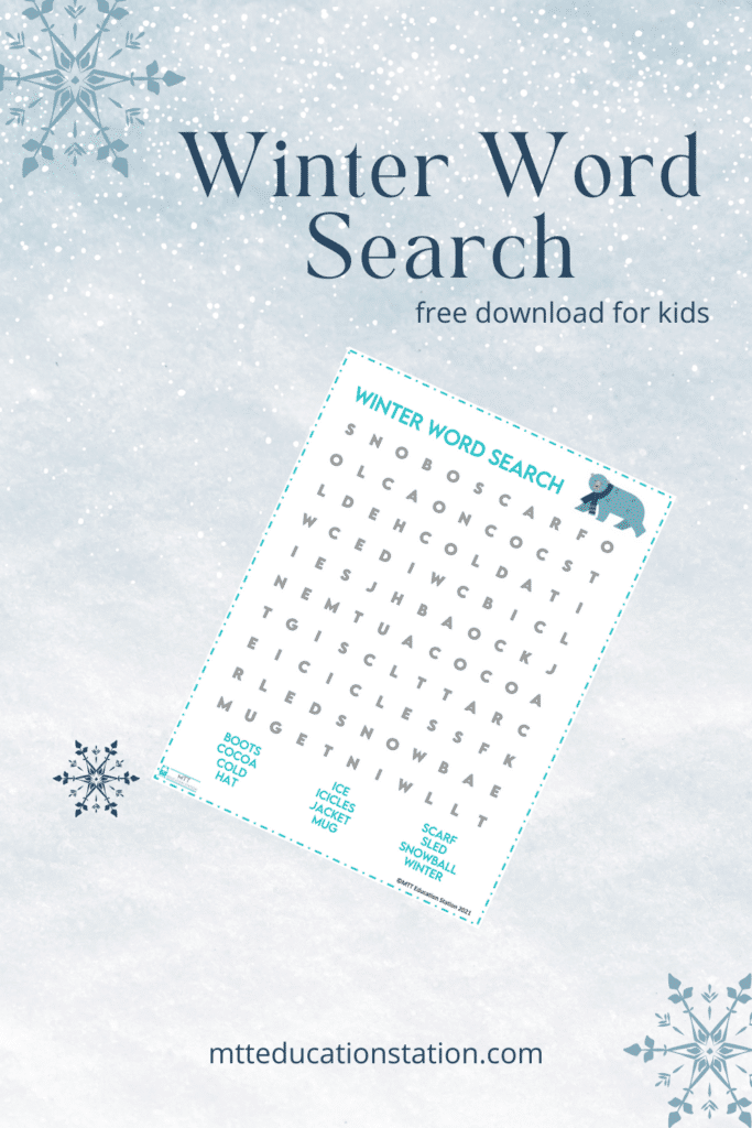 Winter Word Search MTT Education Station Winter Word Search MTT Education Station